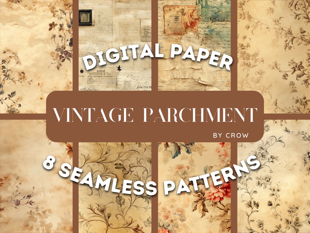 Vintage Parchment Digital Paper Pack | Seamless Patterns | Commercial ...