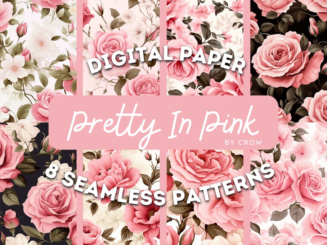 Pretty in Pink Digital Paper Pack | Seamless Patterns | Commercial Use ...