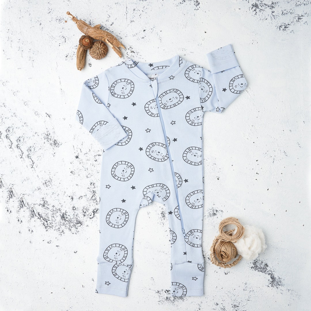 Organic Cotton Easy Diaper Change Baby Boys Footed Pajamas, One-piece ...