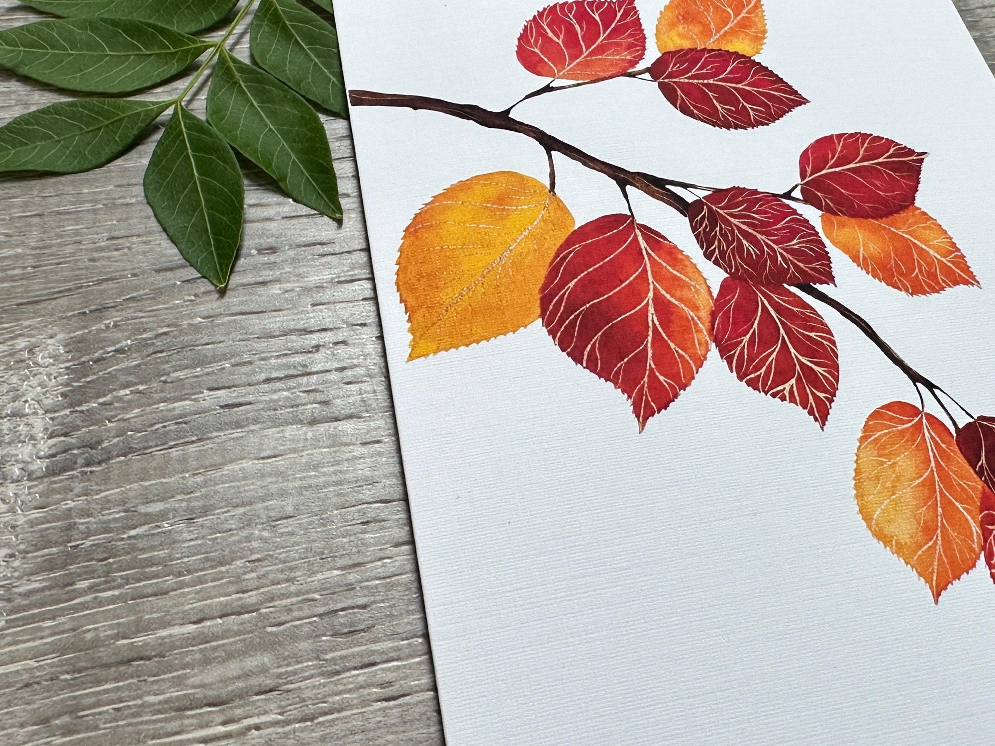 Fall Leaves Notecard, Blank Inside, Choose Individual or Sets of 4 or 8 ...