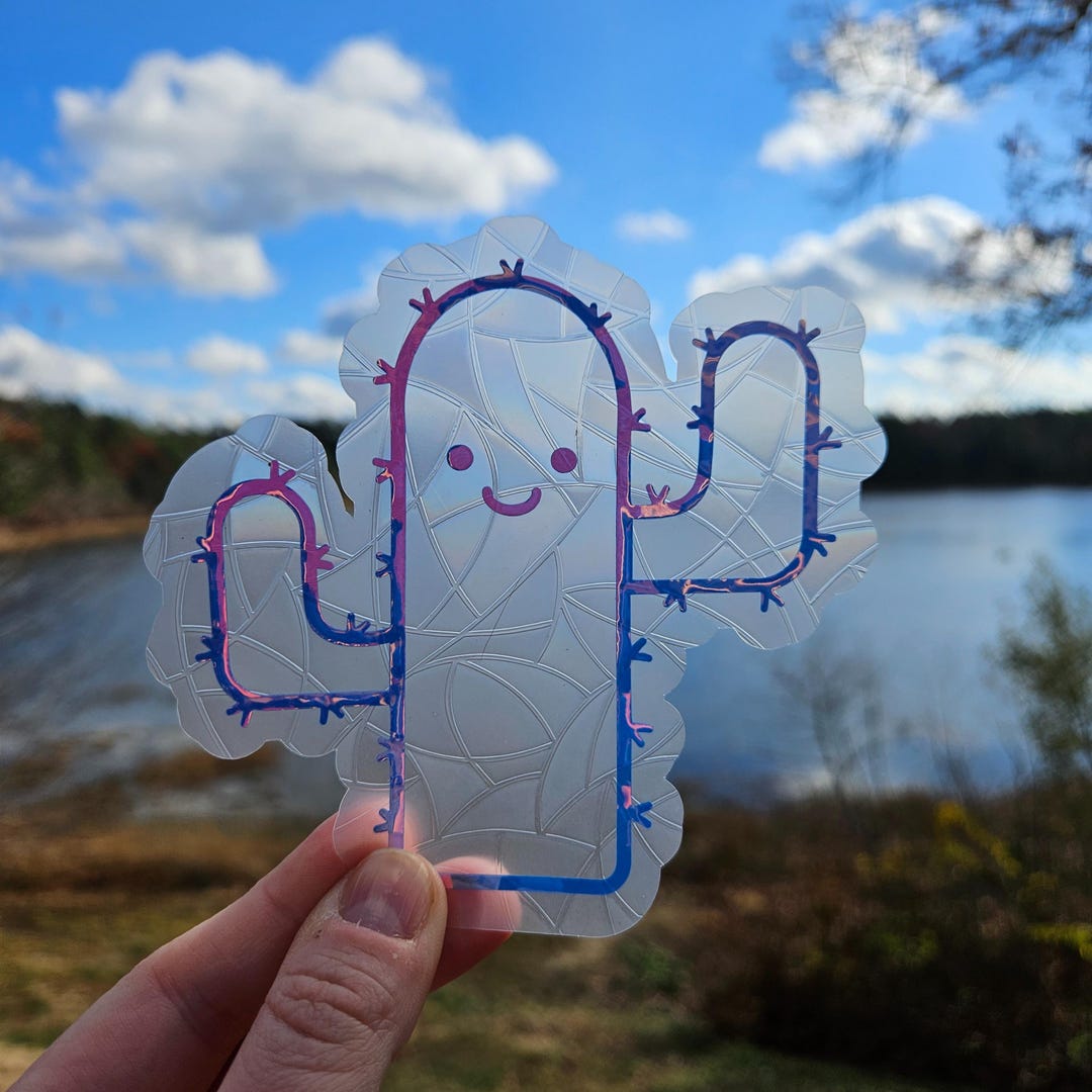 Cactus Rainbow Maker Suncatcher – Window Cling Decal for Good Mood ...