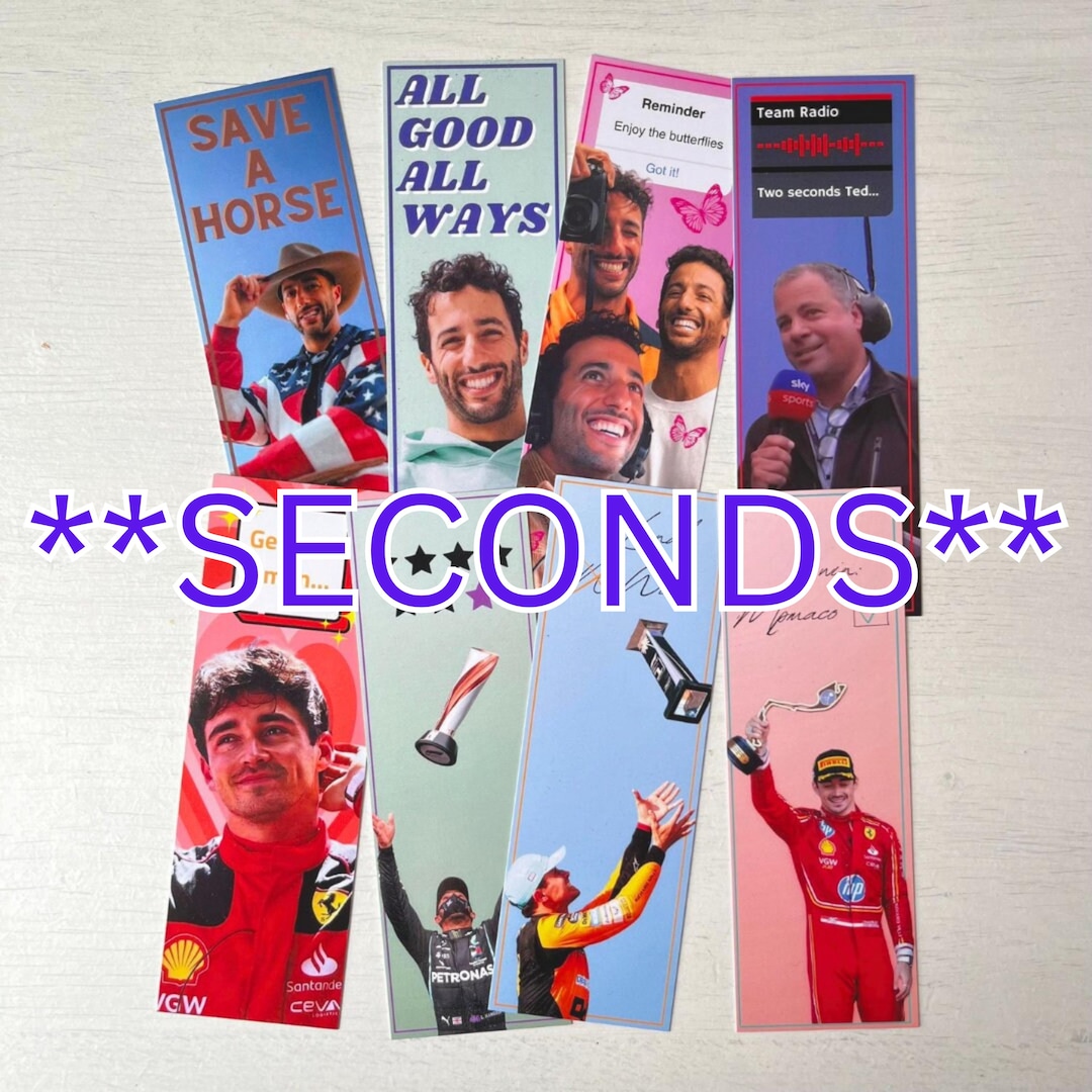 F1 Themed Bookmarks **SECONDS** - Etsy