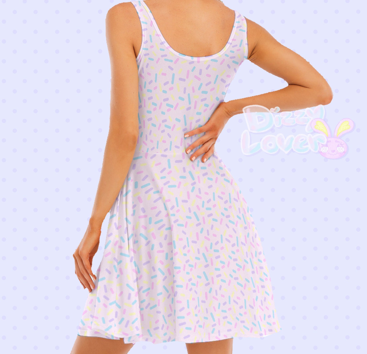 Pink Candy Sprinkles Skater Dress With Pockets fairy Kei, Yume Kawaii ...