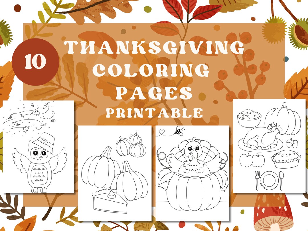 Thanksgiving Coloring Pages Fall Coloring Pages Turkey - Etsy