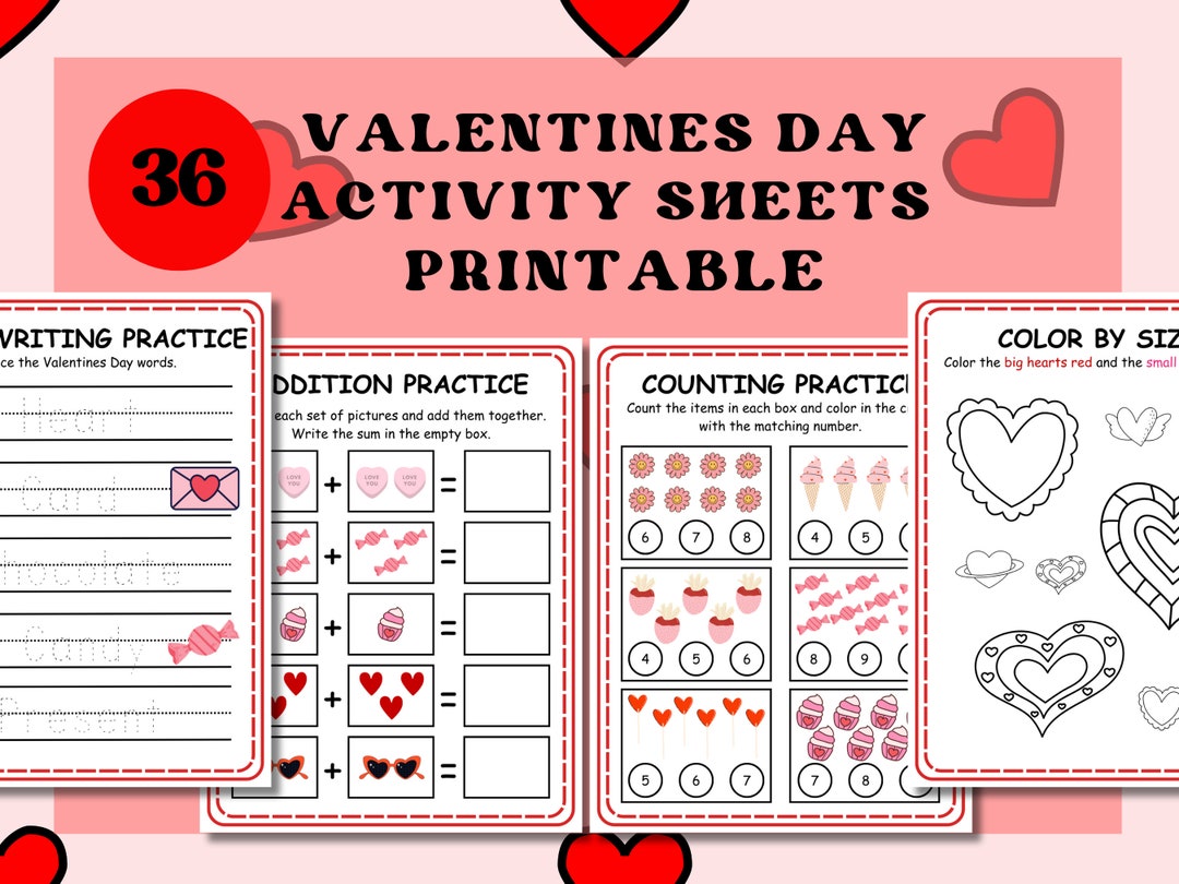 Preschool Valentines Day Activity Sheet, Printable Toddler Worksheets ...