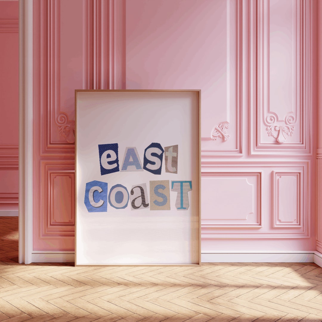 East Coast Blue Vintage Beachy Collage Art Seaside Dorm Room Decor ...
