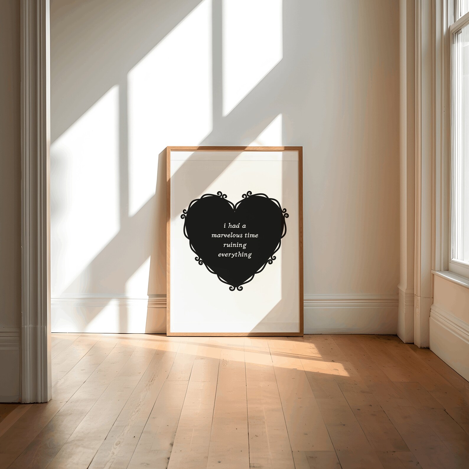 Black Dark Coquette Trendy Quote Heart Bow Digital Print Balletcore ...