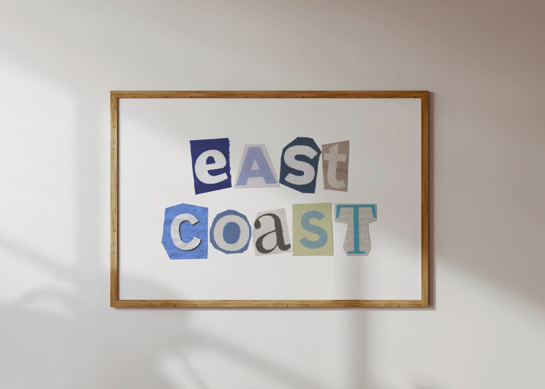 East Coast Blue Horizontal Vintage Beachy Art Seaside Dorm Room Decor ...