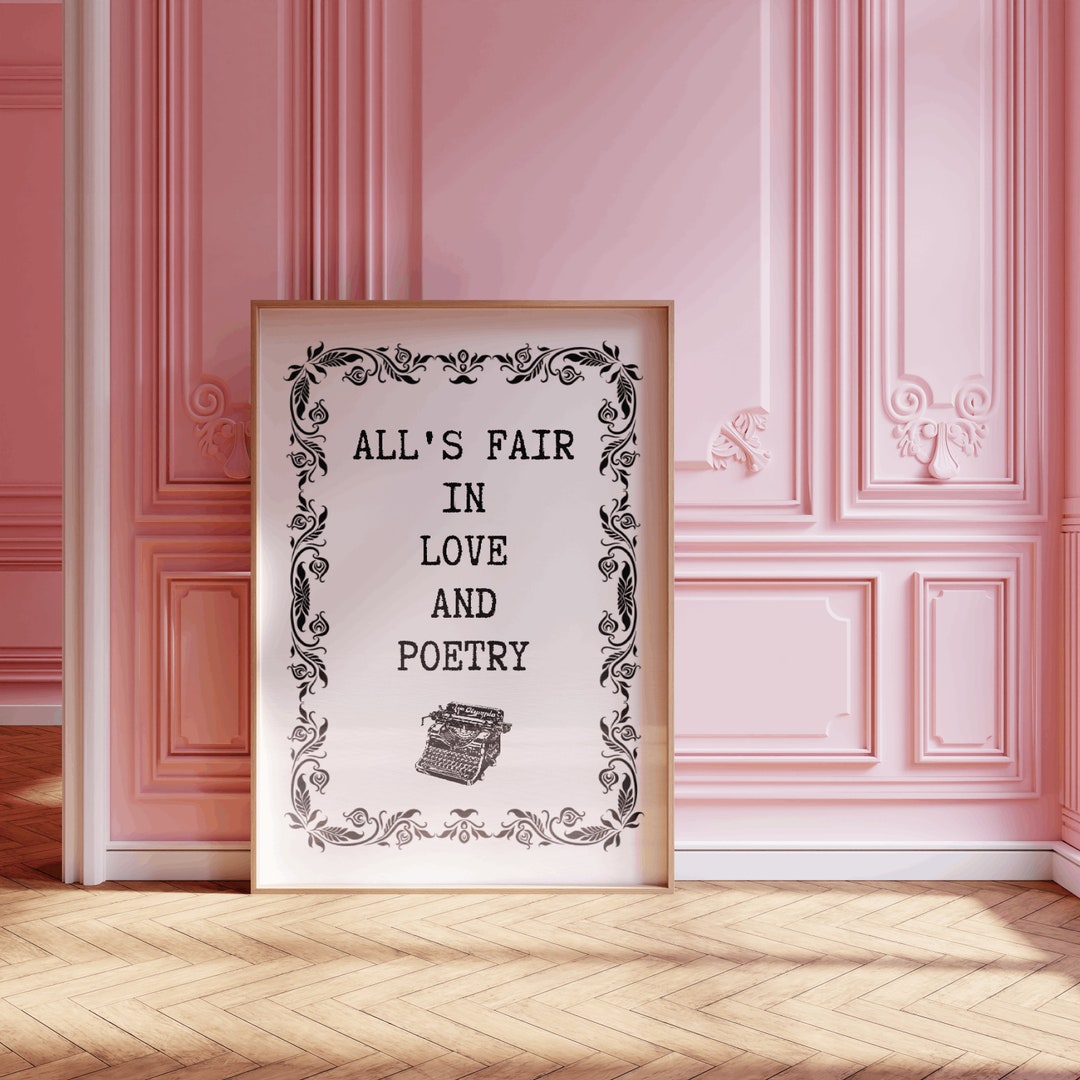 All's Fair in Love and Poetry Typewriter Print Digital Prints ...