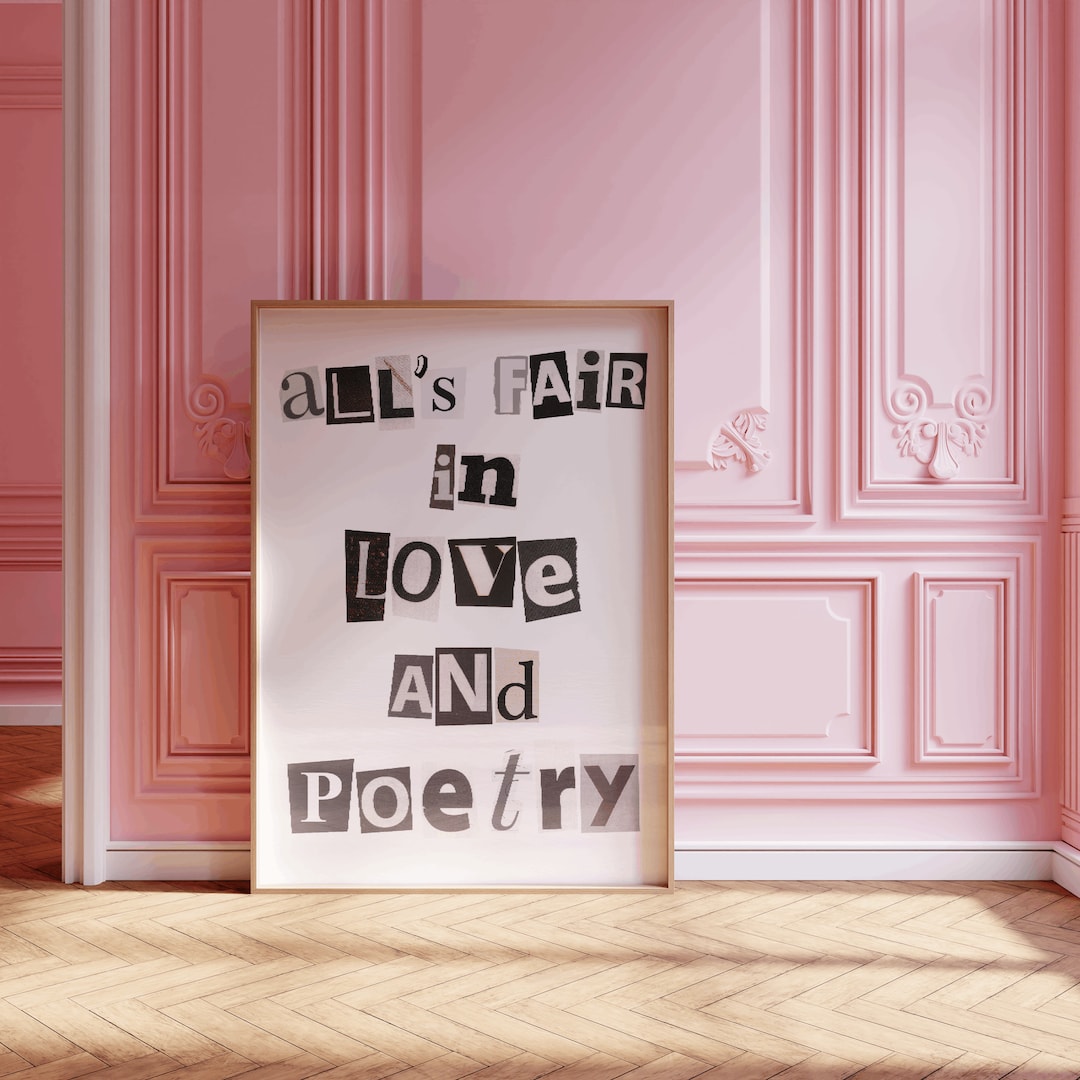 All's Fair in Love and Poetry Magazine Collage Print Digital Prints ...