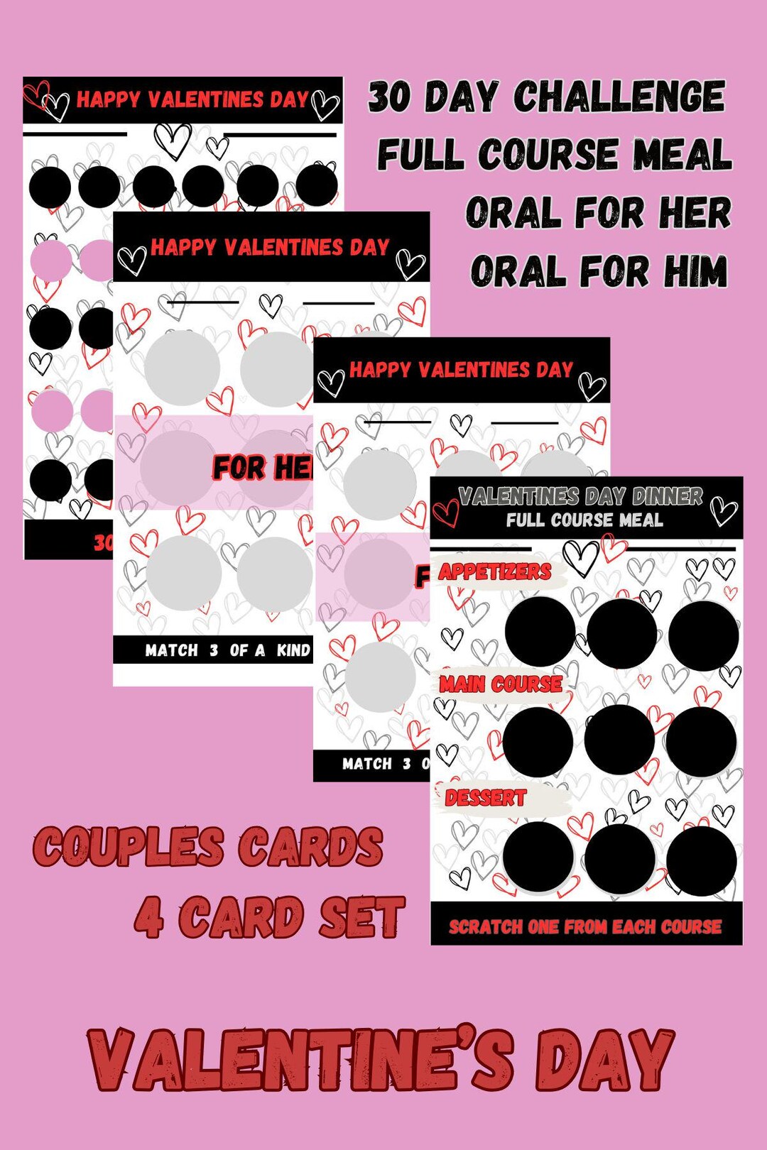 Valentine's Day Couples Scratch Cards - Etsy
