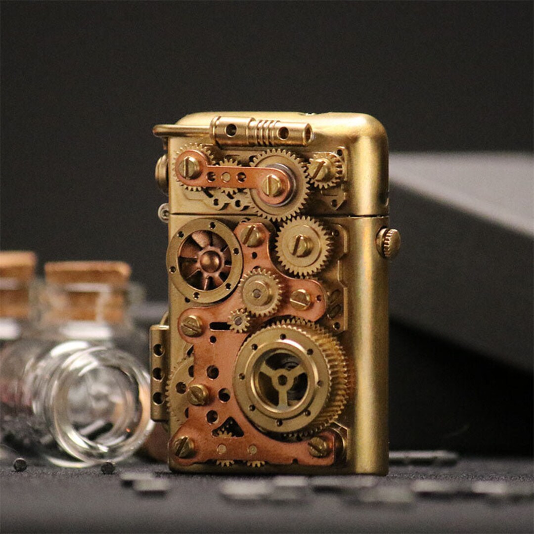 Steampunk Lighter Semi Automatic Ignition Linked Spinning Gears ...