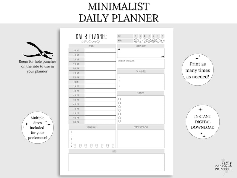 ADHD Planner Printable Bundle Daily Planner Weekly Monthly Yearly ...
