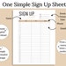 Simple Minimalist Sign up Sheet Bundle, Sign up Sheet Template, Potluck ...