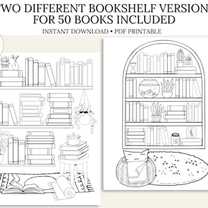 Bookshelf Reading Tracker Printable, Reading Log, Books Read Printable ...