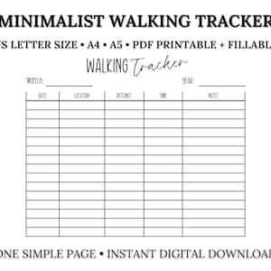 Walking Tracker Printable PDF, Walking Challenge, Workout, Exercise ...