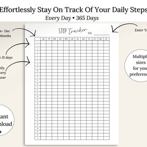 Step Tracker Printable PDF, Walking Challenge, Workout, Exercise ...