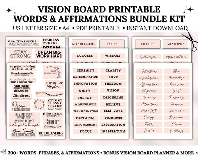 2025 Vision Board Kit | 50+ Printable Pages (PDF) | 300+ Images ...