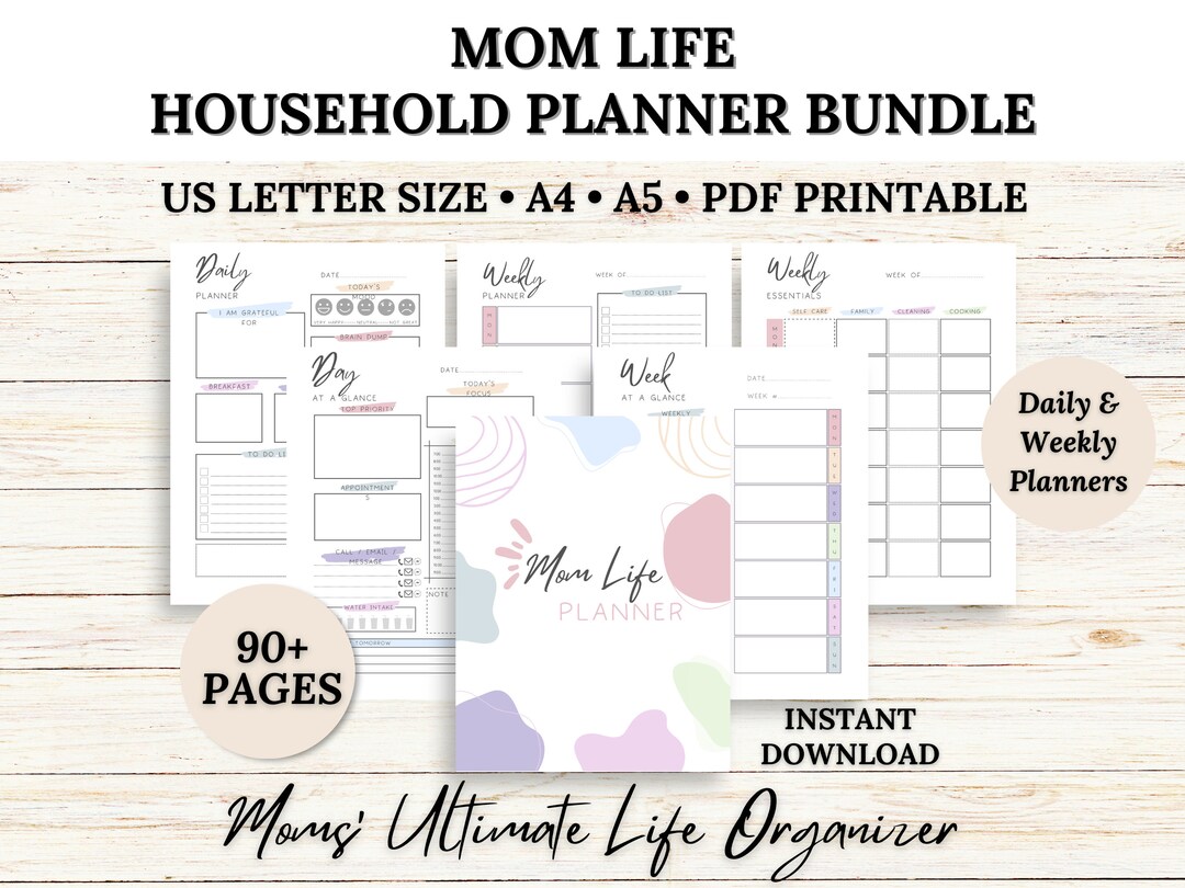 MOM LIFE Household Planner Bundle | Mom Planner | Home Management ...