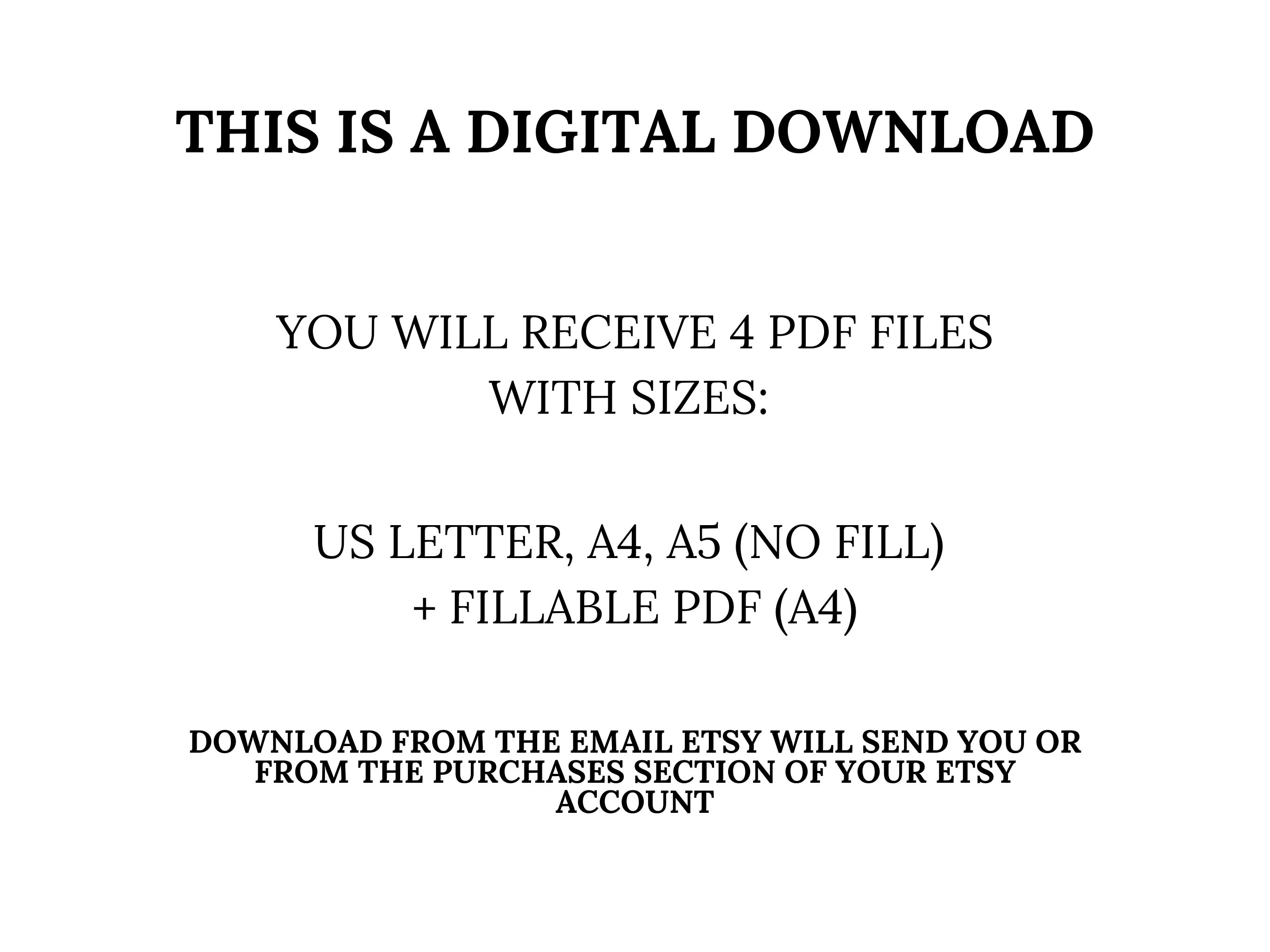 Workout Tracker Printable PDF, Weight Lifting Log, Daily Exercise Log ...