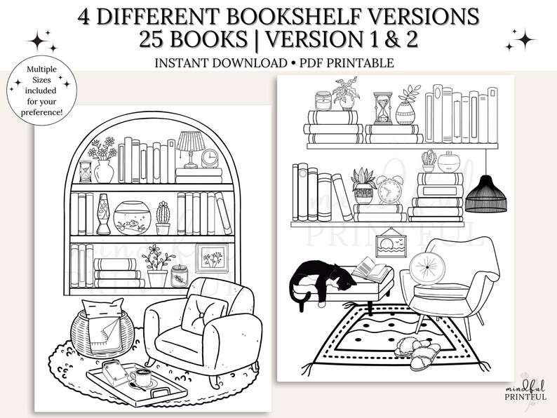 Bookshelf Reading Tracker Printable, Reading Log, Books Read Printable ...