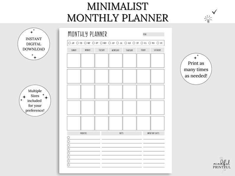 ADHD Planner Printable Bundle Daily Planner Weekly Monthly Yearly ...