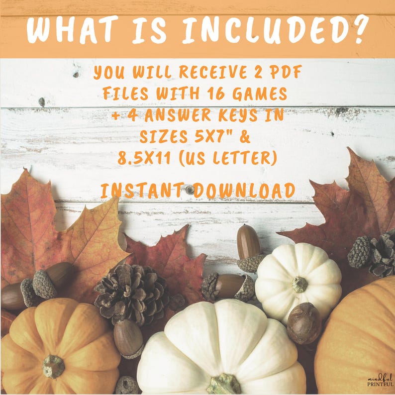 Thanksgiving Games Bundle Printable Thanksgiving Party Games for Kids ...