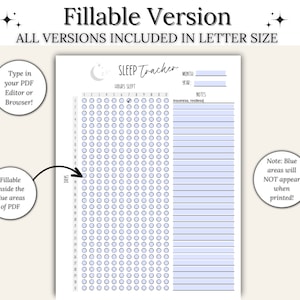 Sleep Tracker Printable, Sleep Log, Sleep Habit Tracker, Sleep Journal ...