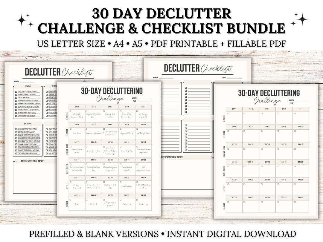 30 Day Declutter Challenge With Declutter Checklist Printable ...