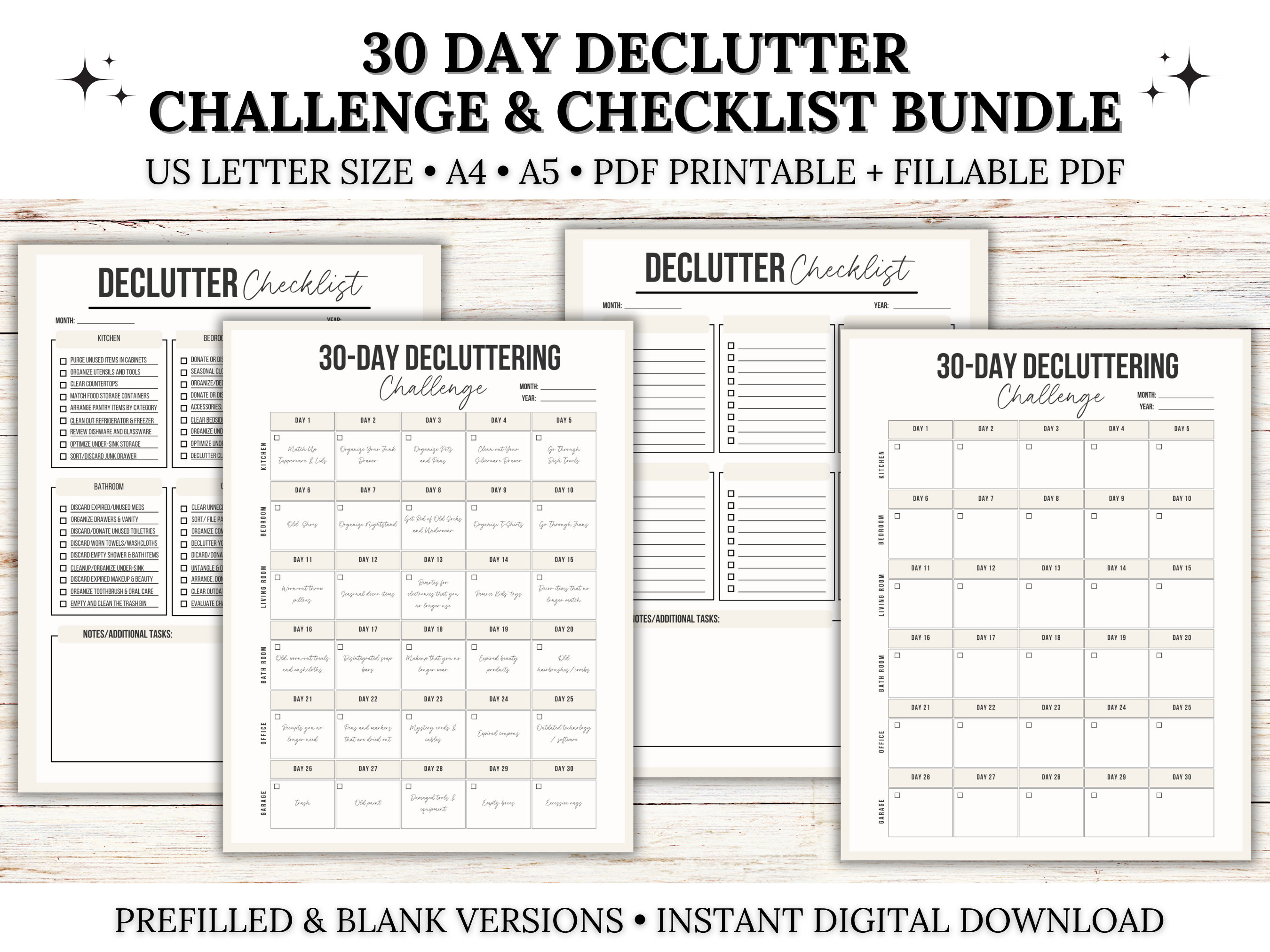 30 Day Declutter Challenge With Declutter Checklist Printable ...