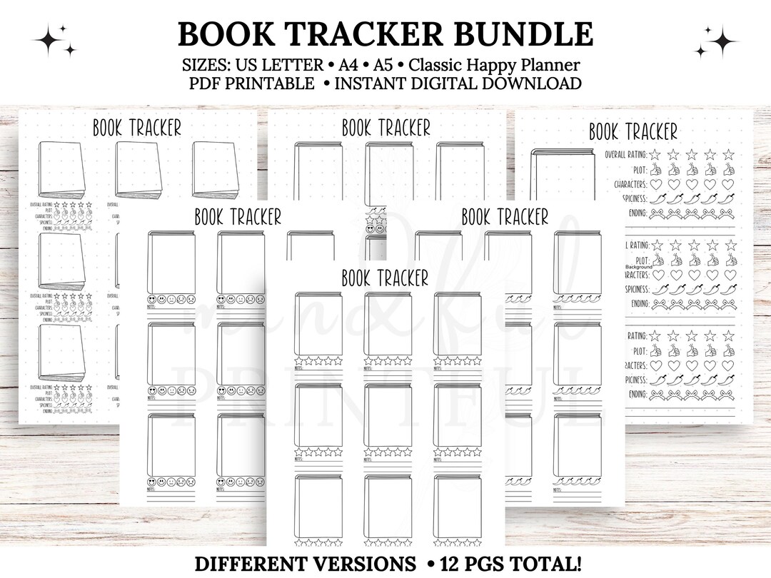 Book Tracker Printable Book Review Reading Tracker Book Log Reading ...
