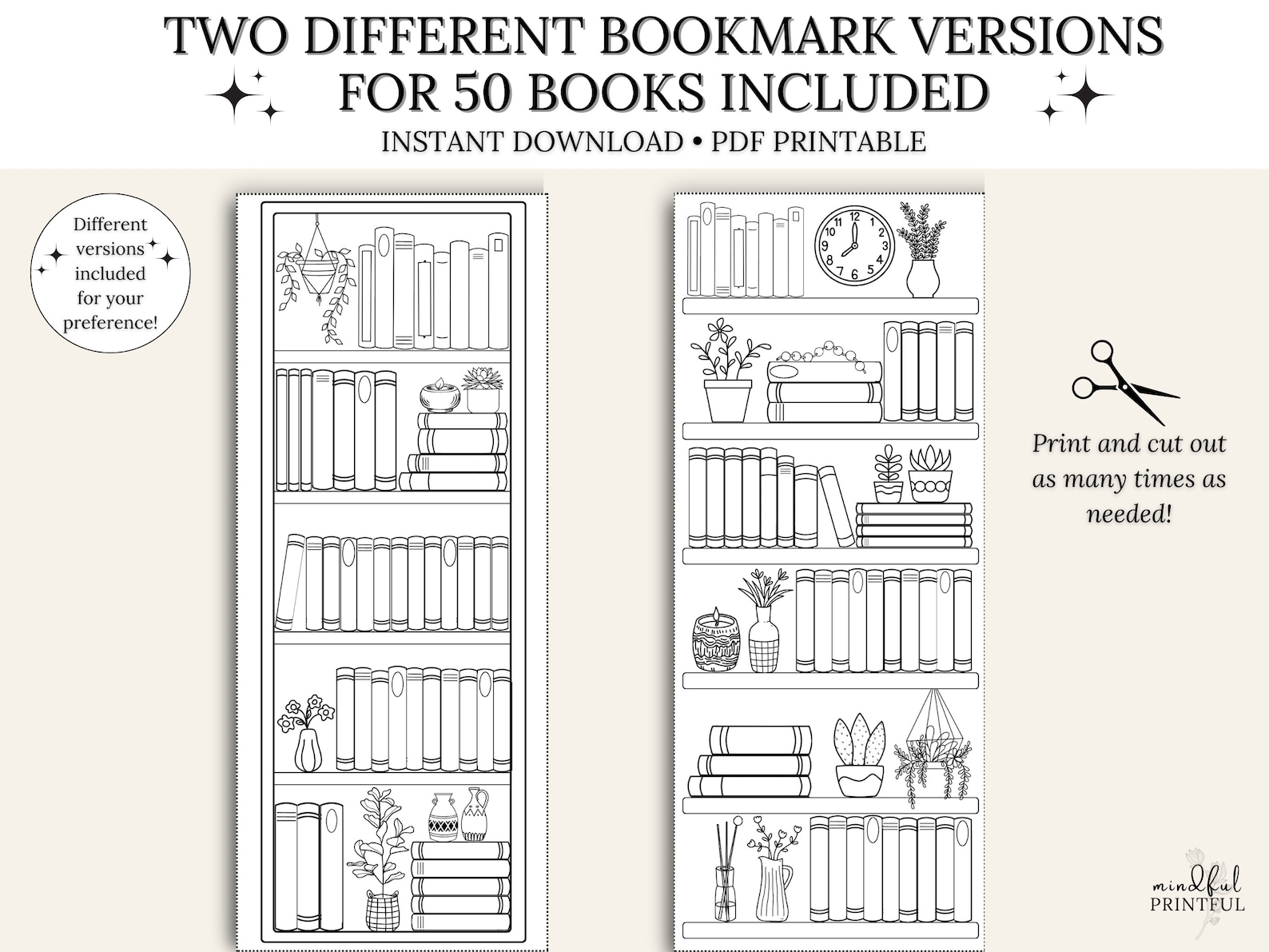 Bookshelf Bookmark, Printable Bookmarks, Reading Tracker List, Reading ...