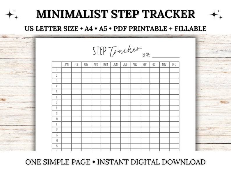 Step Tracker Printable PDF, Walking Challenge, Workout, Exercise ...