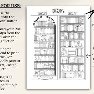 Bookshelf Bookmark, Printable Bookmarks, Reading Tracker List, Reading ...