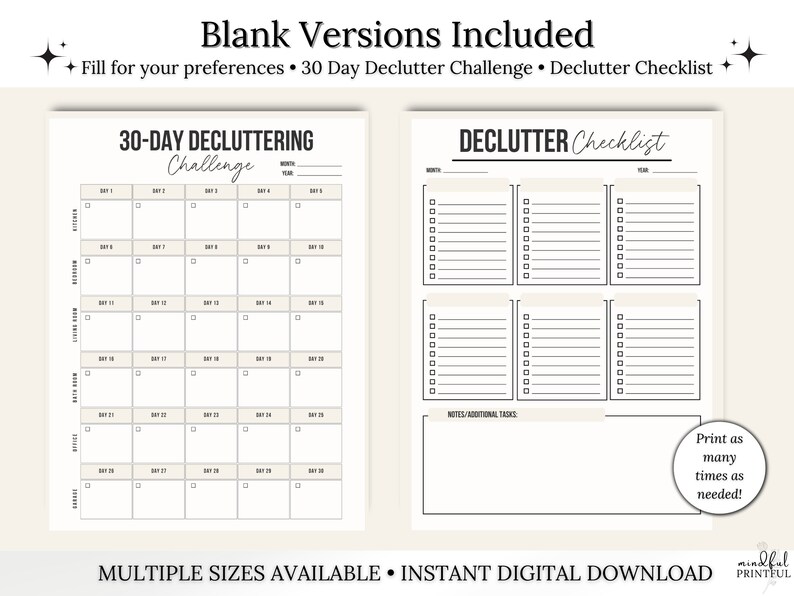 30 Day Declutter Challenge With Declutter Checklist Printable ...
