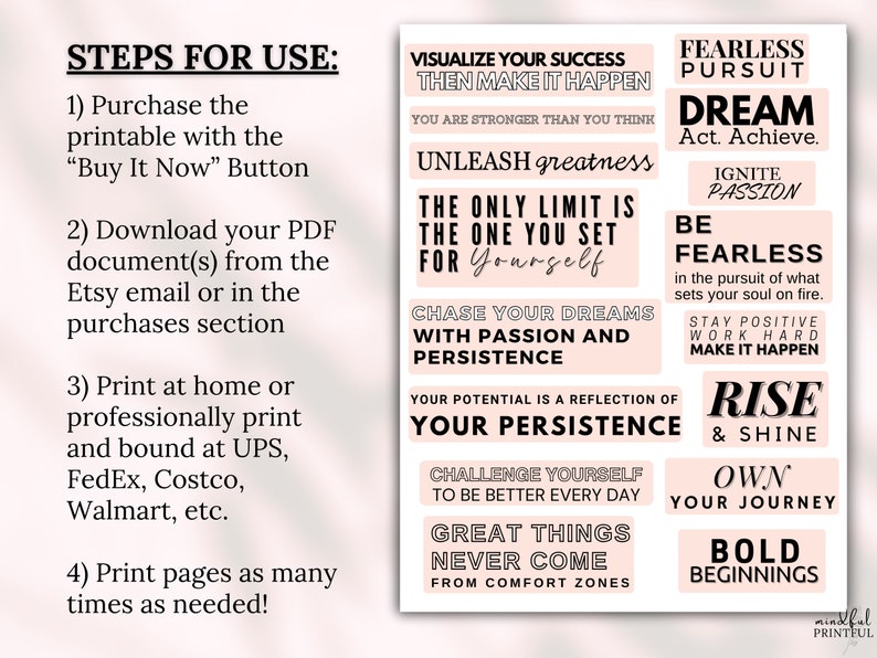 Vision Board Printables Bundle Kit, 2024 Vision Board Kit Words ...