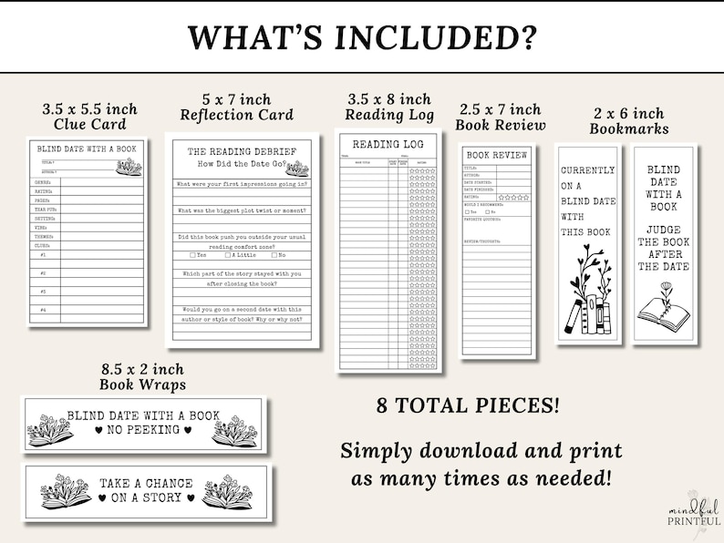 Blind Date With a Book Printable Set | Book Club Activity & Gift ...