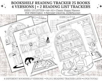 Printable Bookshelf Reading Tracker - Etsy
