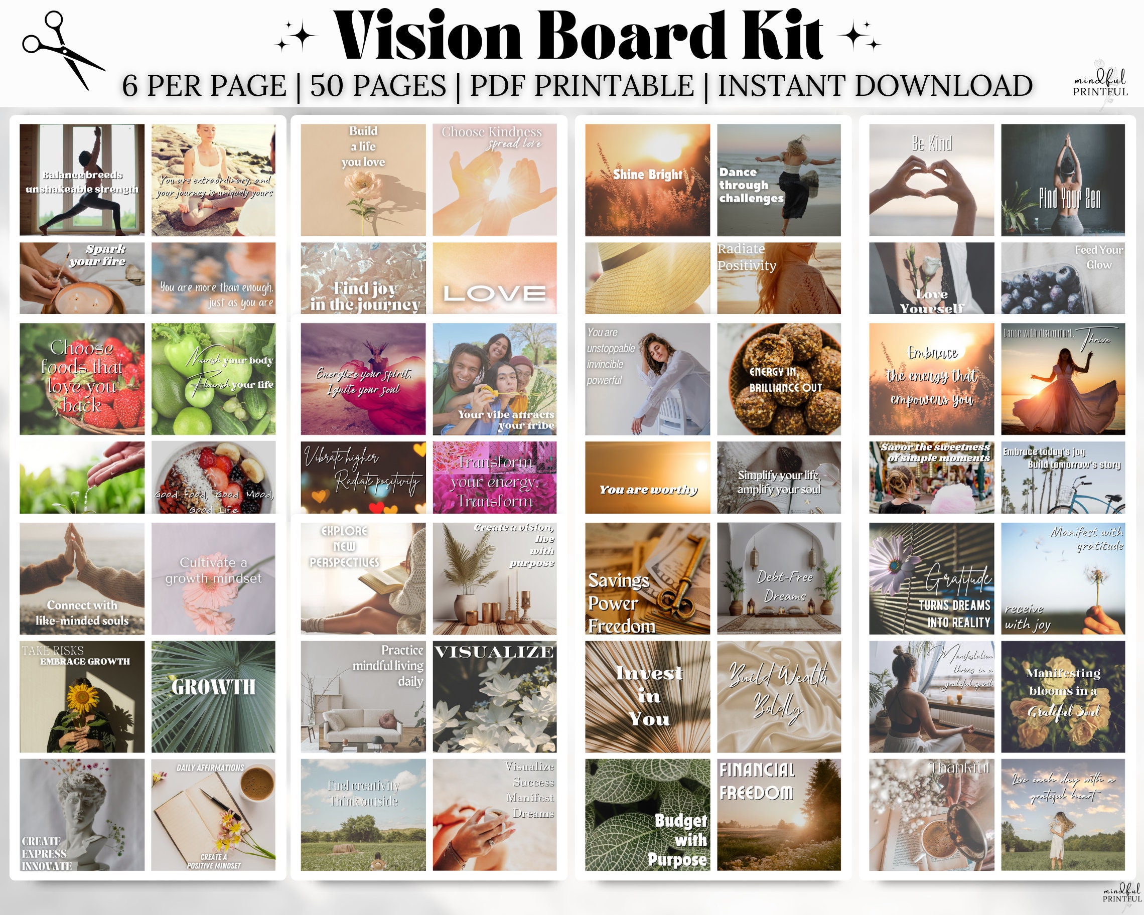 Vision Board Kit Vision Board Images, Quotes, Words, Manifestation 2025 ...