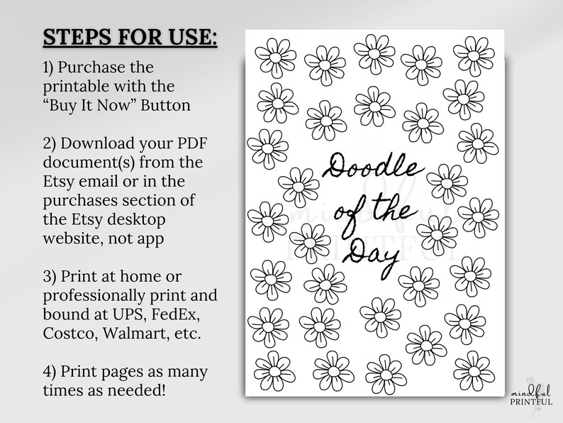 Doodle of the Day Printable Bundle 12 Monthly Doodle Pages Daily Doodle ...