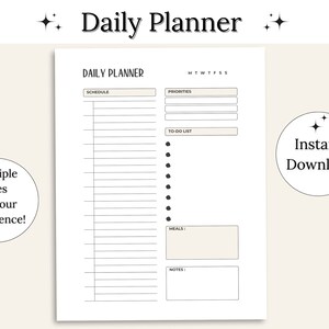 Neutral Minimalist Daily, Weekly & Monthly Planner Set + Weekly Meal ...