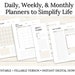 Neutral Minimalist Daily, Weekly & Monthly Planner Set + Weekly Meal ...
