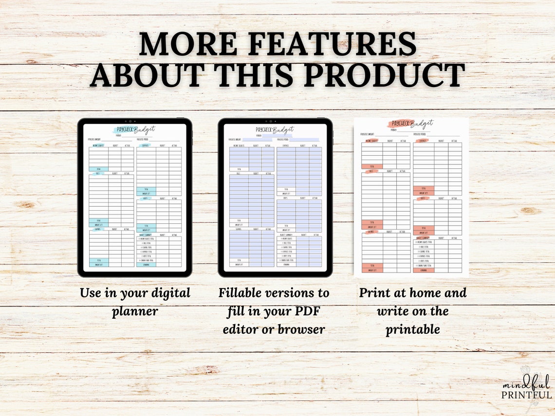 Paycheck Budget Planner Printable, Budget Templates, Budget Planner ...