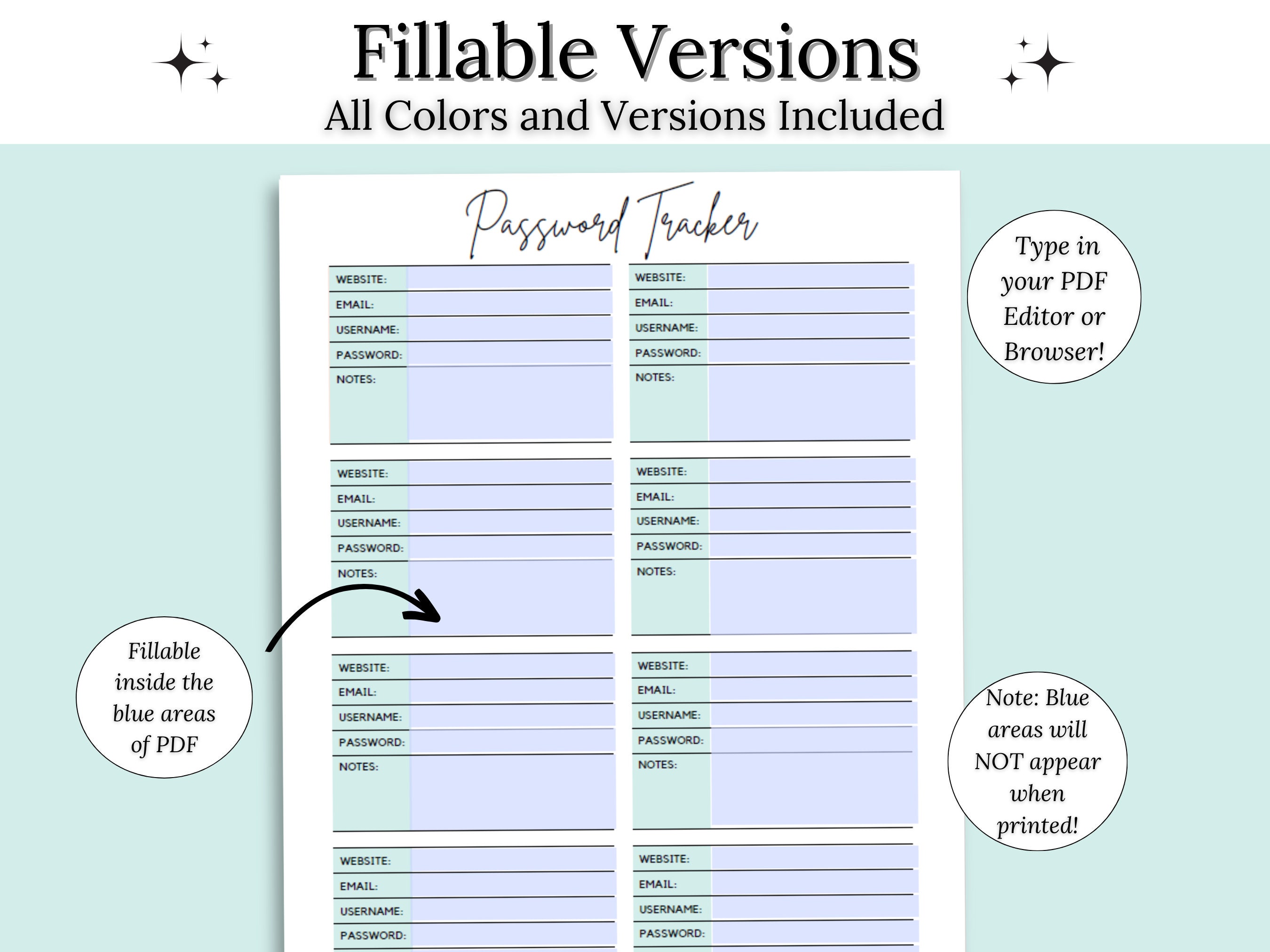 Password Tracker Bundle, Password Book, Password Journal, Website ...