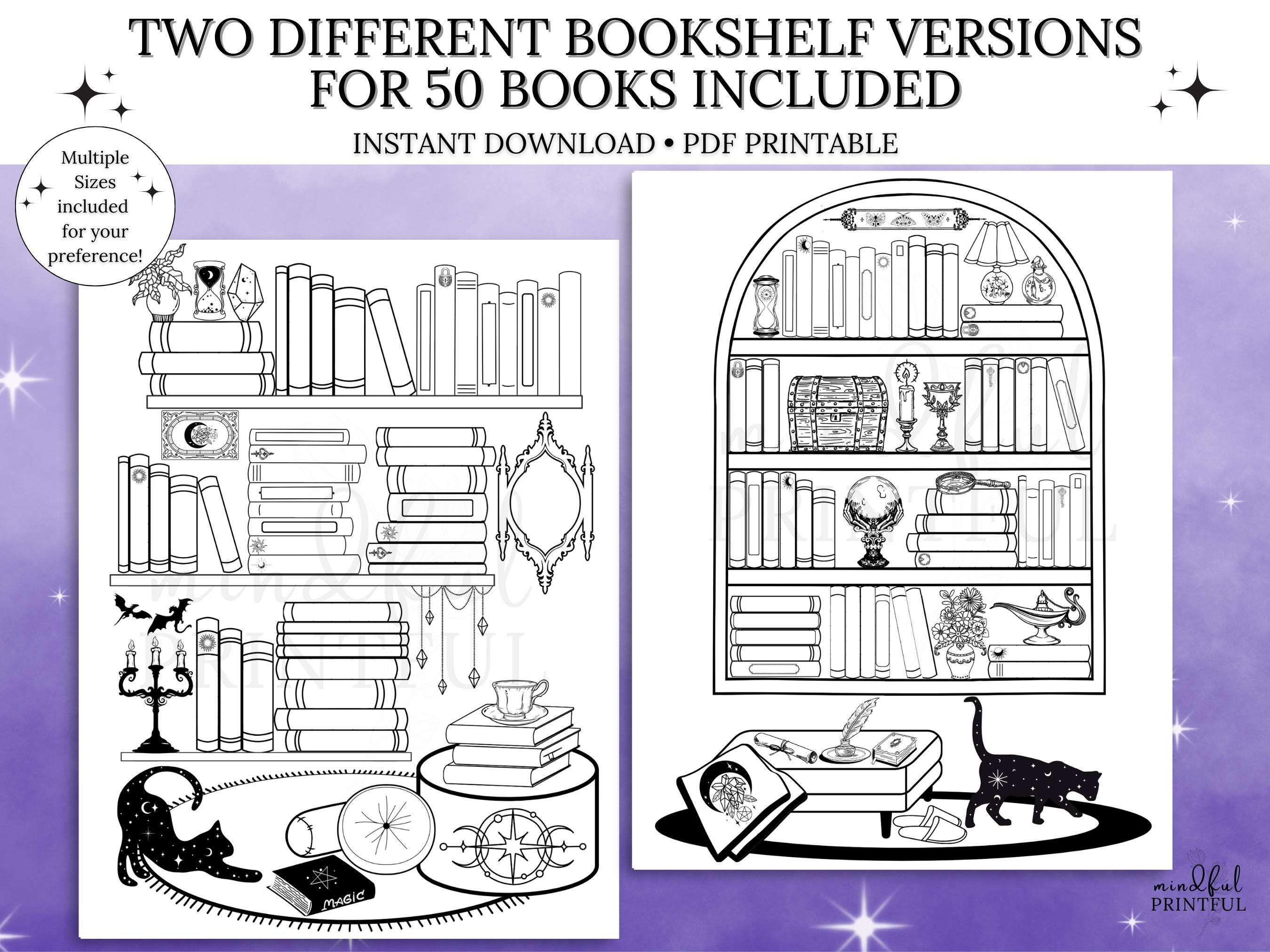 Fantasy Bookshelf Reading Tracker Printable, Reading Log, Books Read ...