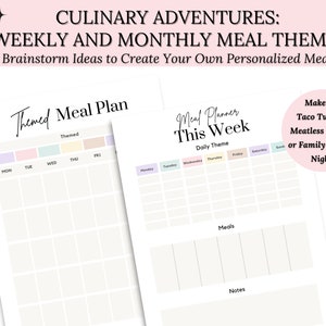 Meal Planner Printable Bundle, Weekly Meal Planner, Food Diary, Grocery ...