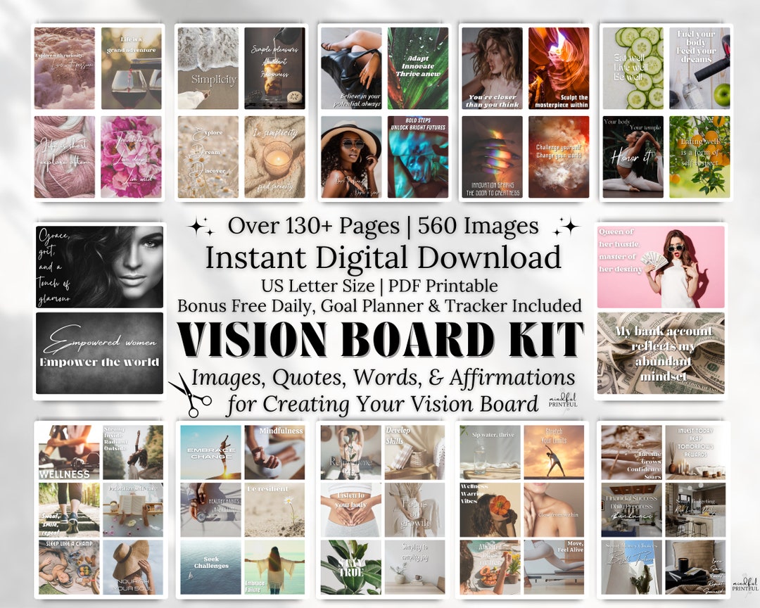Vision Board Kit Vision Board Images, Quotes, Words, Manifestation 2025 ...