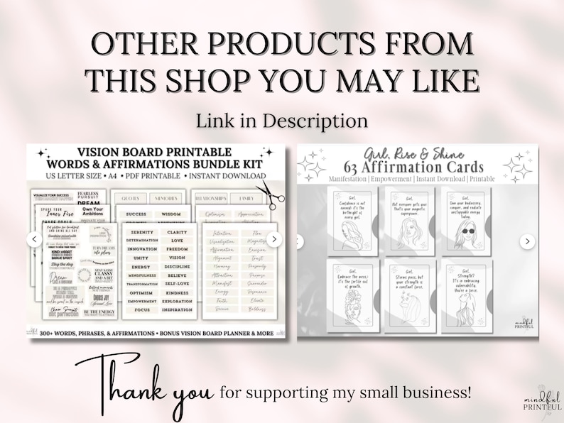 Vision Board Printables Bundle Kit, 2024 Vision Board Kit Words ...