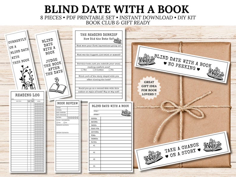 Blind Date With a Book Printable Set | Book Club Activity & Gift ...