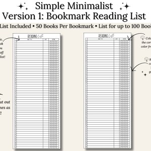 Bookshelf Bookmark, Printable Bookmarks, Reading Tracker List, Reading ...
